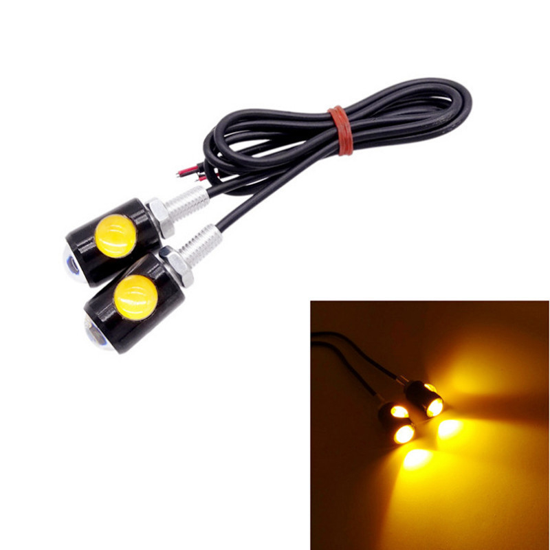 Creative Motorcycle Signal Lamp LED Bulb Eye Shape License Plate Light ...