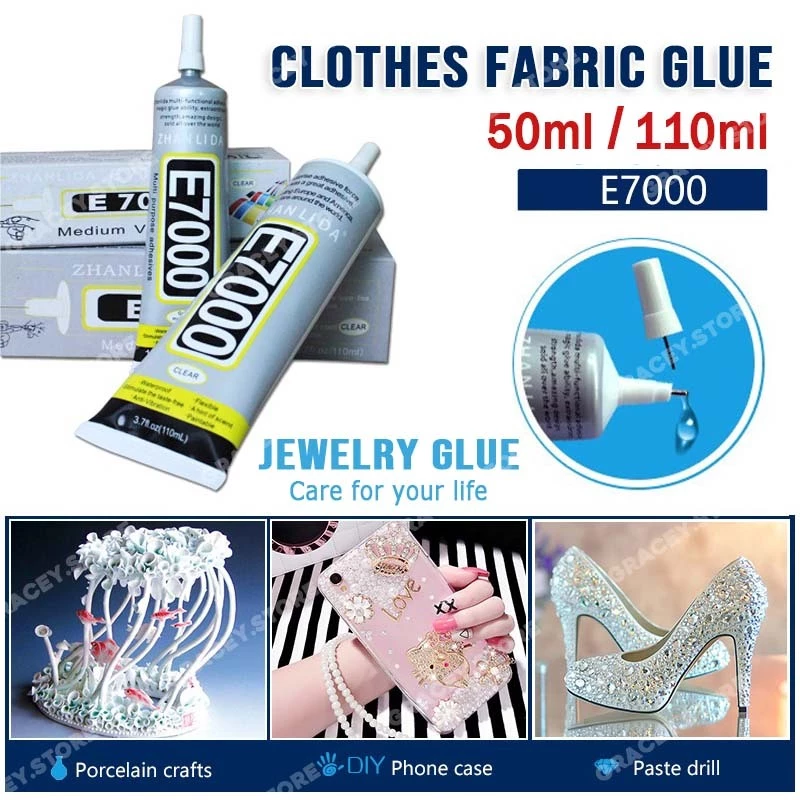 E7000 50ml/110ml Multipurpose Clothes Fabric Glue Fast-Dry Super Glue ...