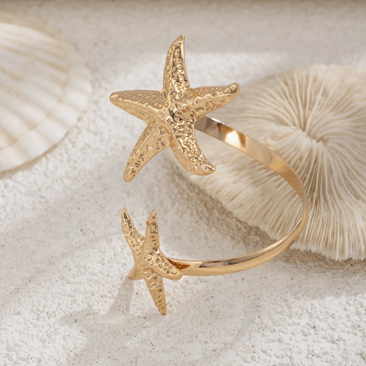 Irregular Starfish Arm Cuff For Women Summer Beach Metal Jewelry ...