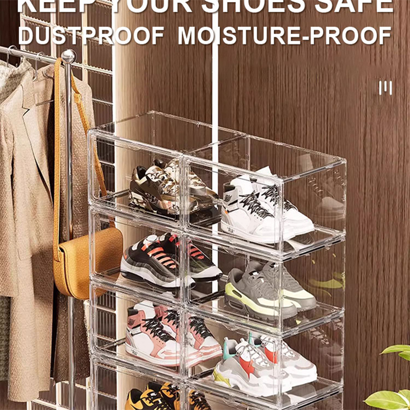 Acrylic Shoe Rack Organizer Stackable Cabinet Magnetic Display Wall ...