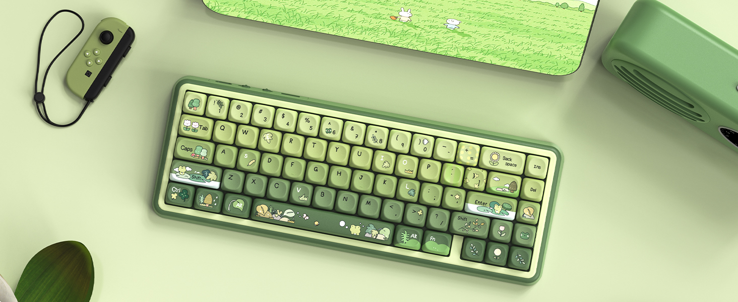 132 Keys Rainy Green Day Keycaps MOA Profile Dye Thermal Sublimation ...