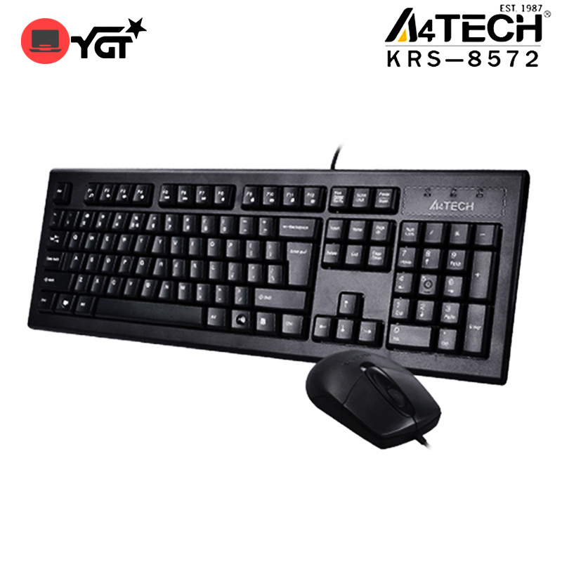 A4TECH Keyboard And Mouse Set USB Plug&Play Wired Keyboard Mouse Combo Bundle For PC Computer ...