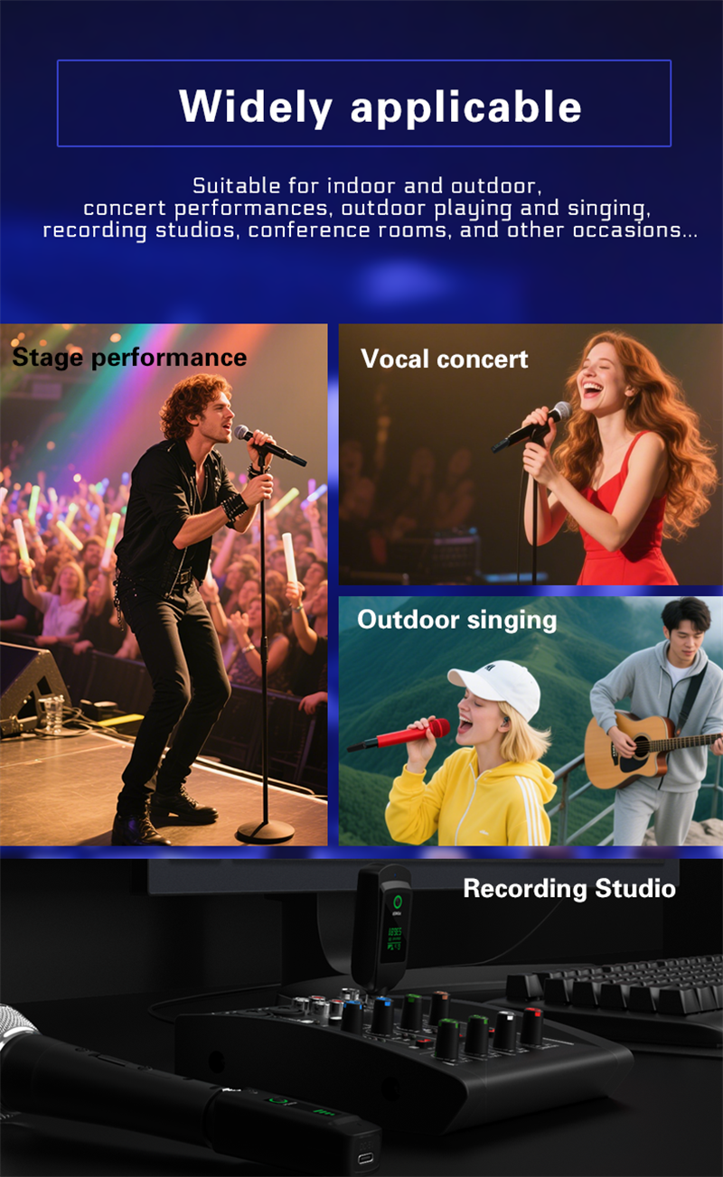 2.4Ghz Wireless Microphone System XLR Transmitter and Receiver for ...