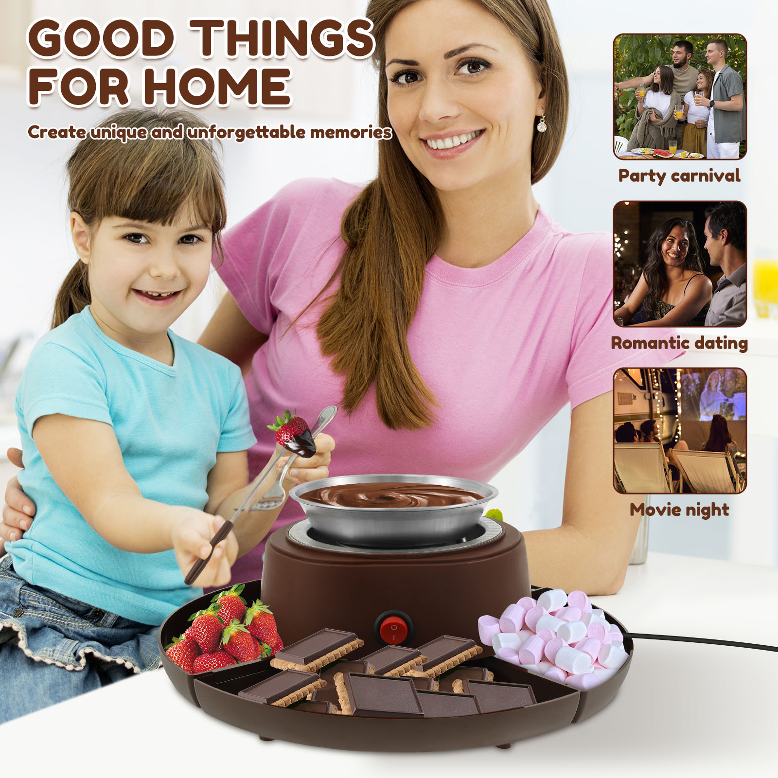 2 in 1 Electric Smores Maker Tabletop Indoor Electric Marshmallow ...