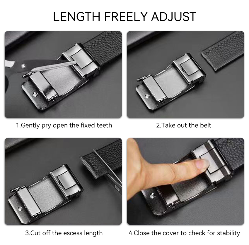 MENSPE Men’s Belt Business Leisure Belt Stylish Automatic Buckle Belt ...