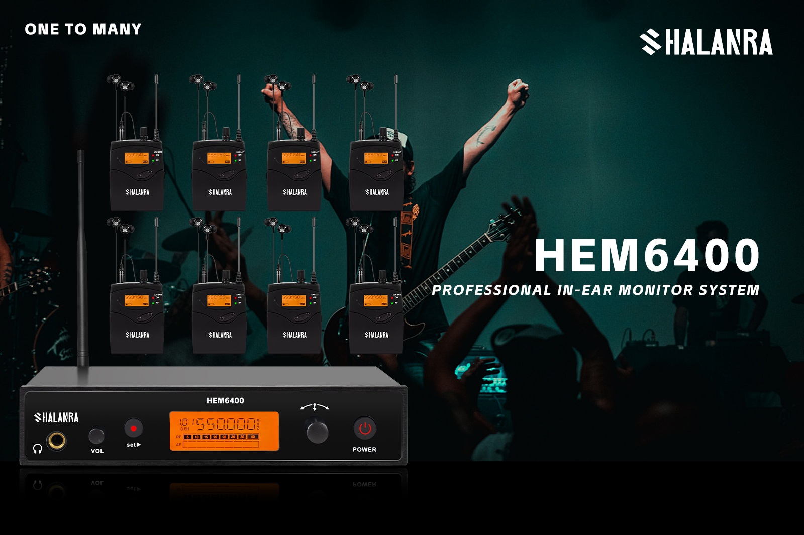 SHALANRA UHF Wireless In-Ear Monitoring System HEM6400 2-Channel ...