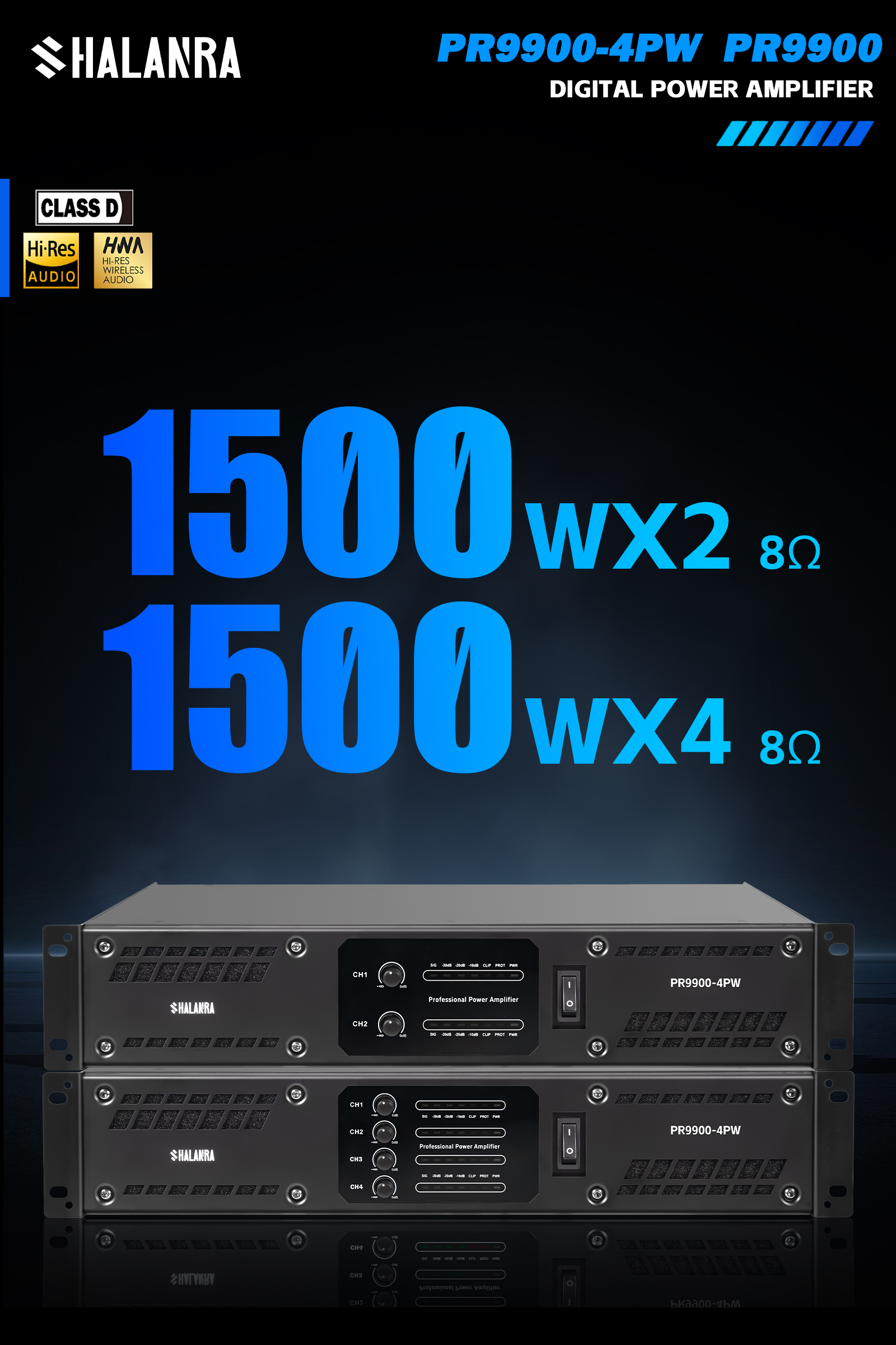 SHALANRA PR9900 Outdoor Power Amplifier 2Channel Power Amplifier 8 Ohm ...