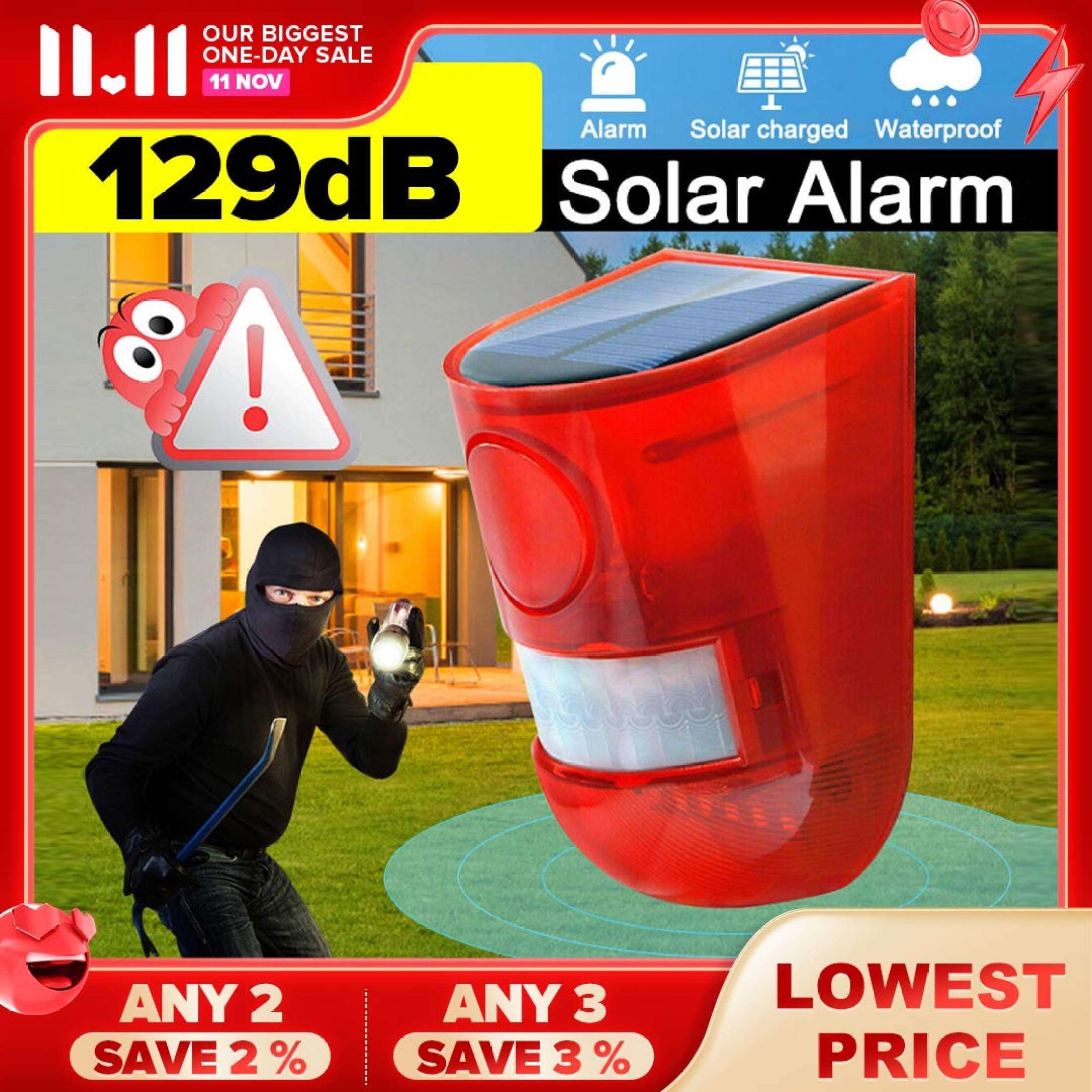 PIR motion sensor Infrared Motion Detector Alarm Unit with 2 Remote ...