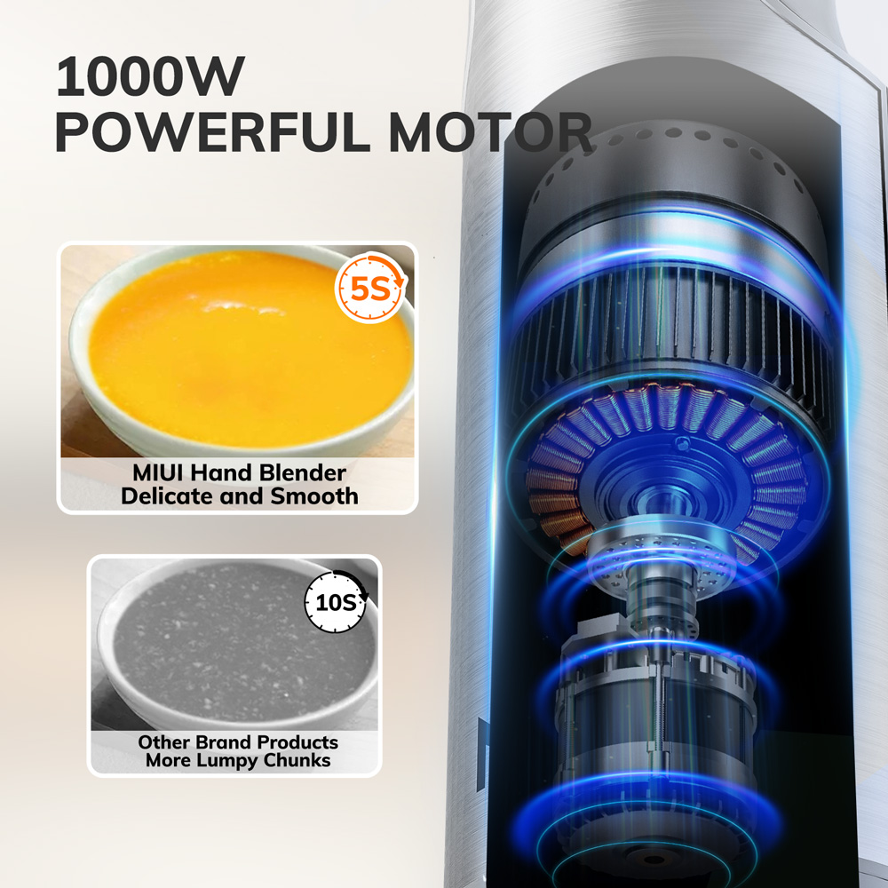 MIUI Powerful Hand Immersion Blender,4-in-1 Stainless Steel Stick Food ...