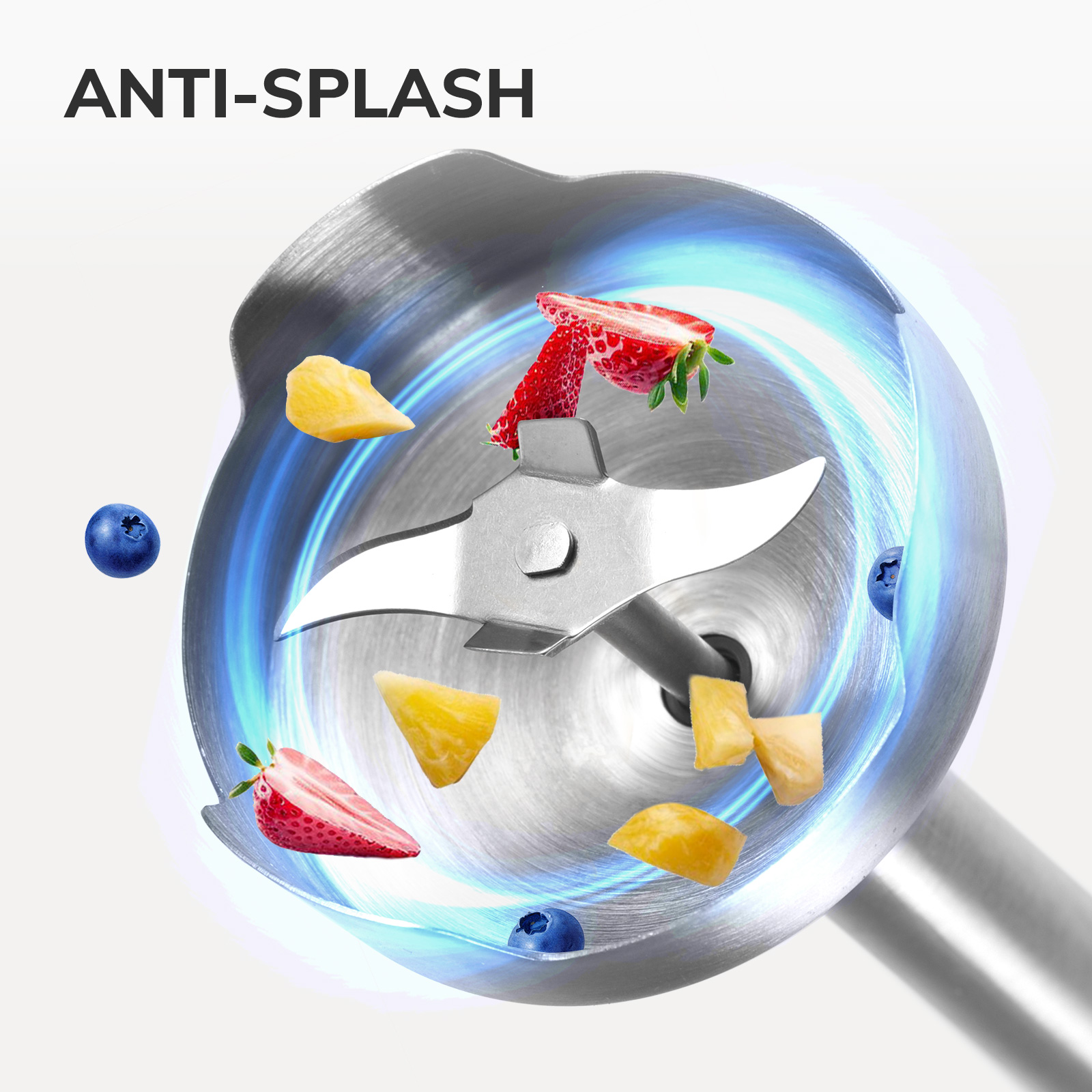 MIUI Powerful Hand Immersion Blender,4-in-1 Stainless Steel Stick Food ...