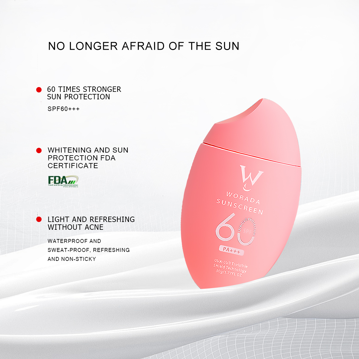 WORADA Sunscreen SPF60 PA+++ Whitening & Moisture Sunblock for Face ...