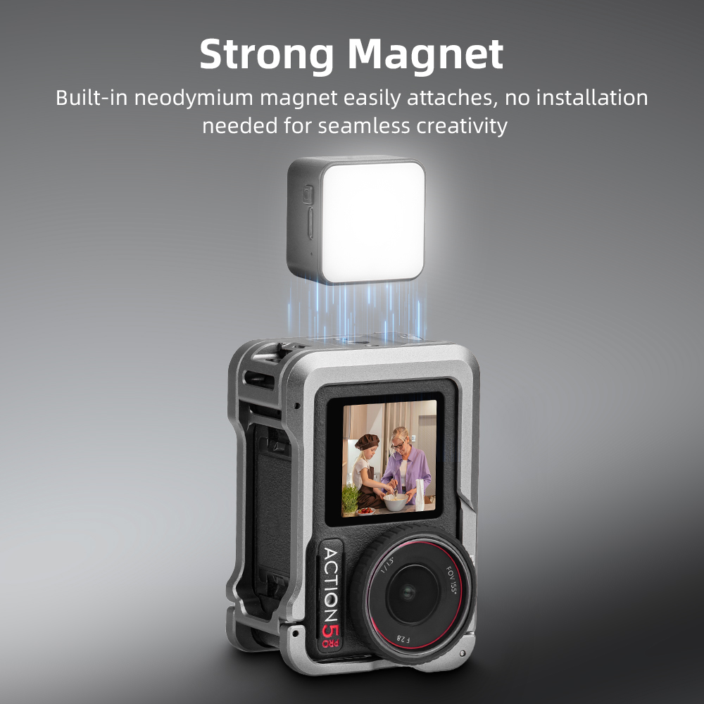 Magnetic Mini LED Fill Light Flymile for DJI Pocket 3 Action Camera ...