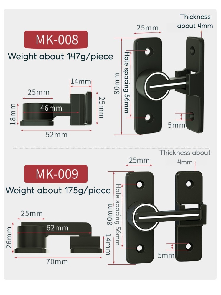 Heavy-Duty Latch Lock Zinc Alloy Luminous Anti-Picking Door Lock Anti ...
