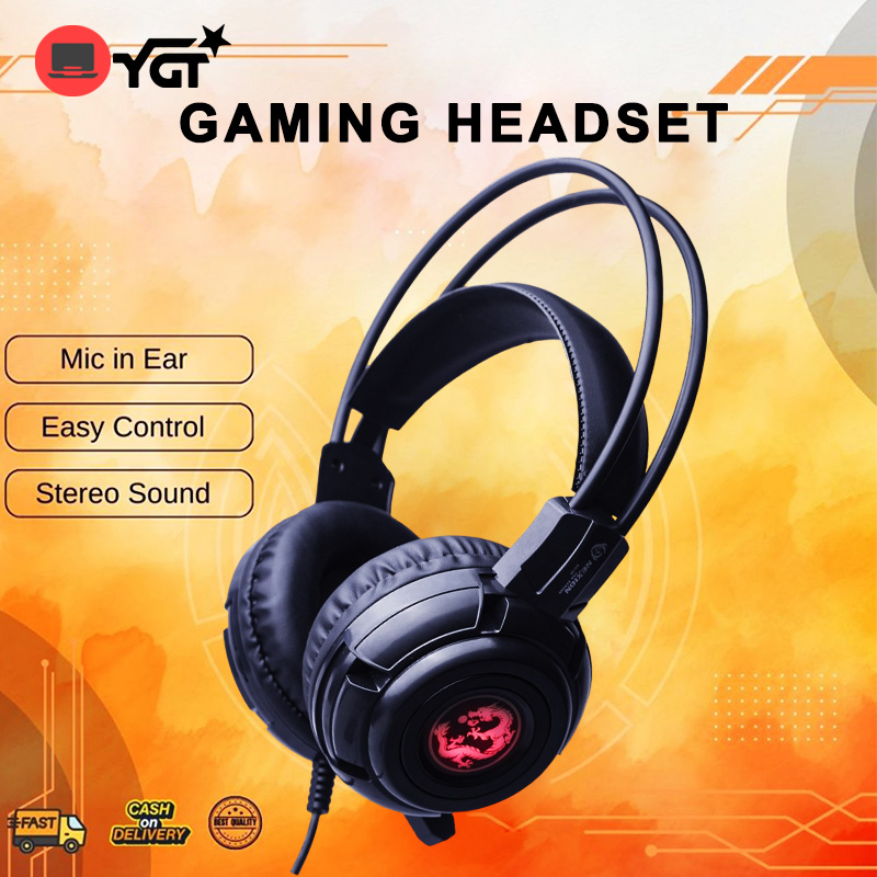 NEXION Dragon Wired Gaming Headset With Mic Surround Sound Over Ear RGB ...
