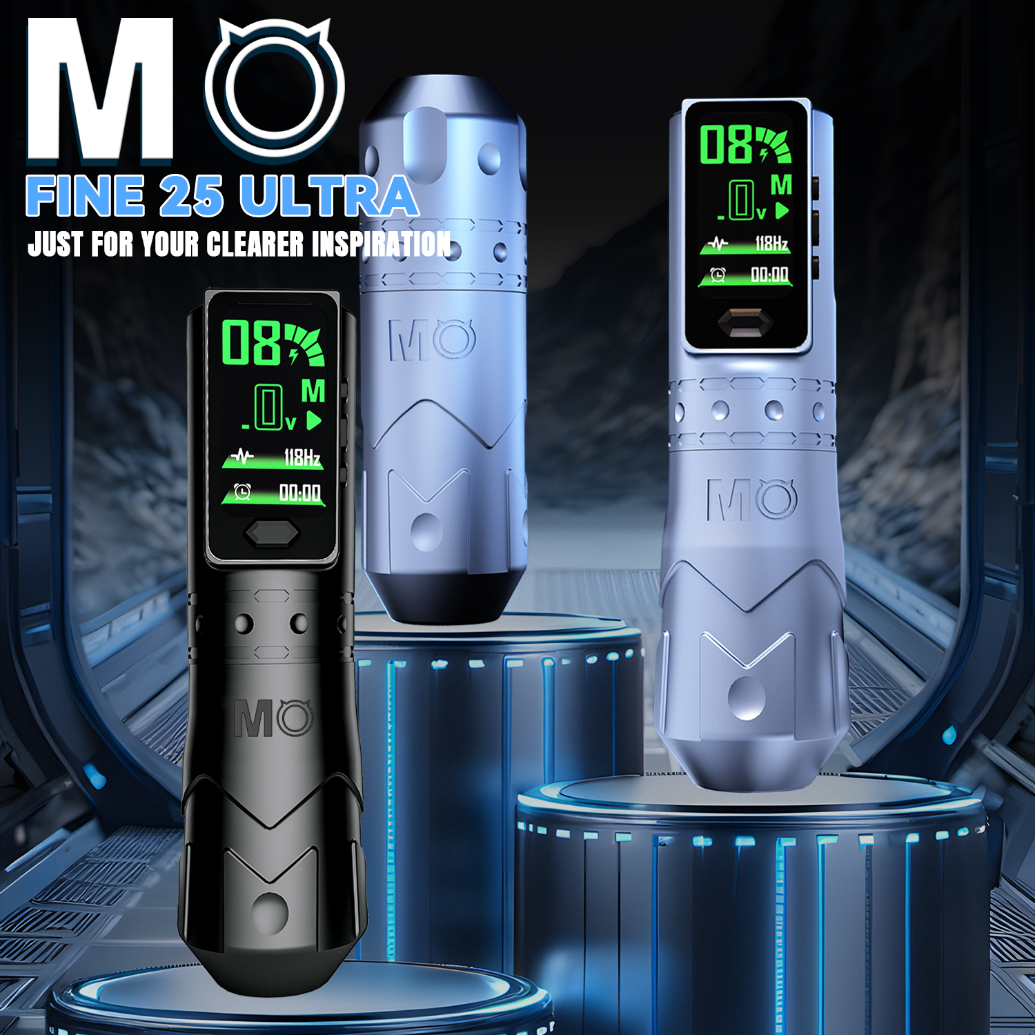 MO FINE 25 ULTRA Wireless Tattoo Pen Machine Set Direct Drive Dotwork ...