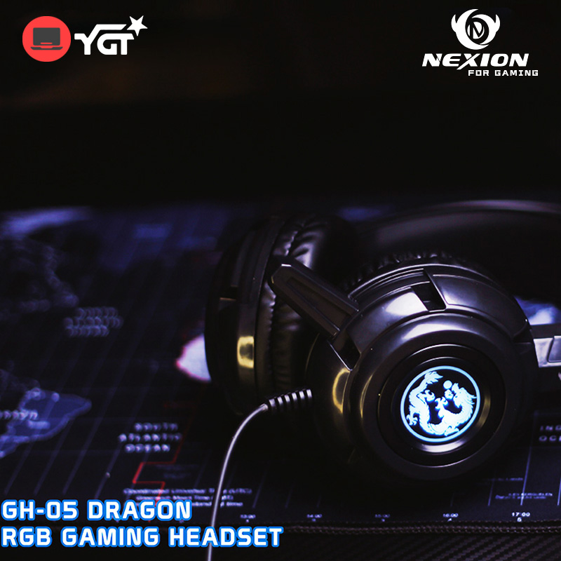 NEXION Dragon Wired Gaming Headset With Mic Surround Sound Over Ear RGB ...