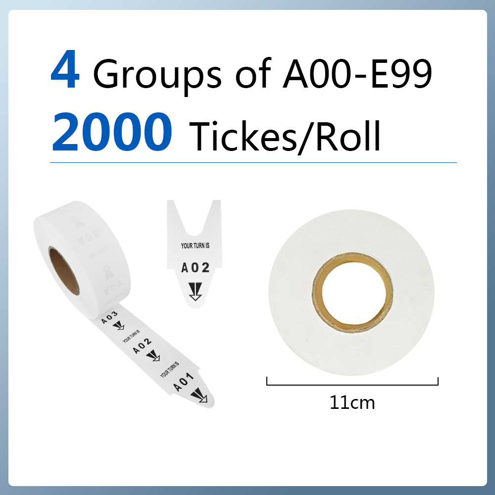 2000pcs Queue Number Paper Ticket Dispenser 3 Digit for Queuing Number ...