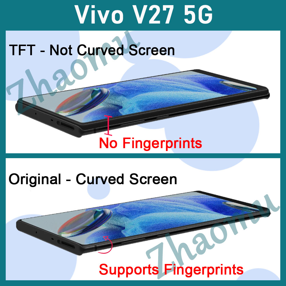 Original AMOLED Vivo V27 5G V27e LCD Display Touch Screen Replacement ...