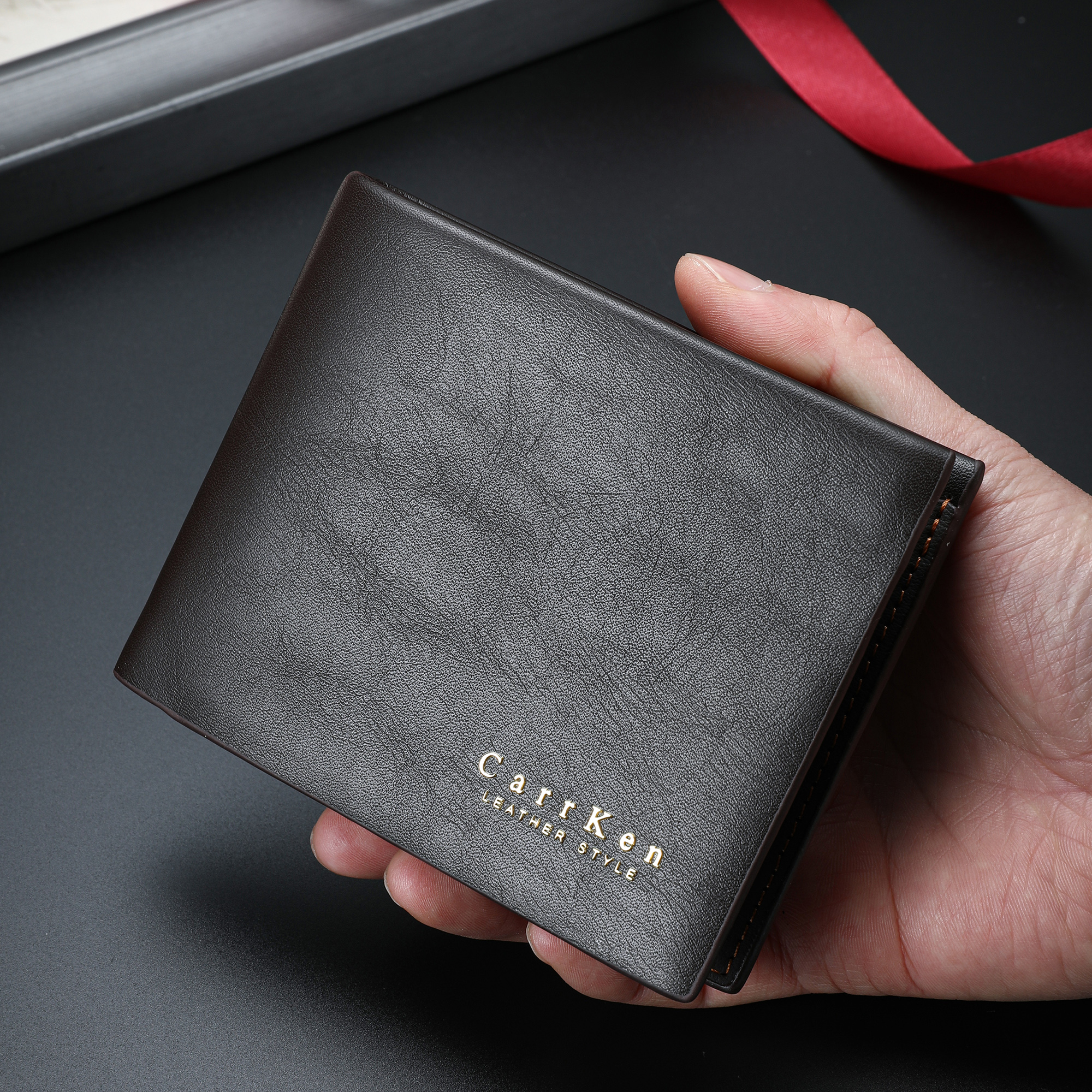 CARRKEN Men's Wallet Open Multi-Card Holder Casual for Students ...