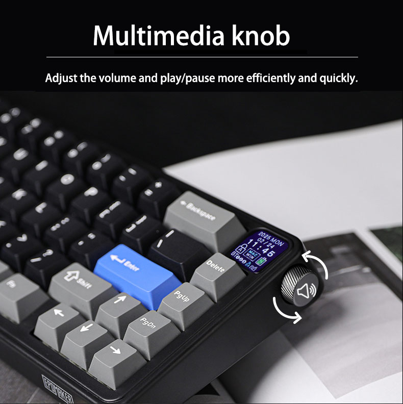EPOMAKER HE65 Magnetic Wireless Keyboard 65% Hot swappable RGB GASKET ...
