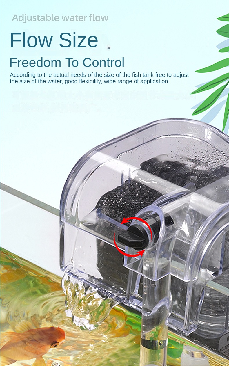 TOPOP Fish Tank Slim Hang-On Filter Water Purification Circulation ...
