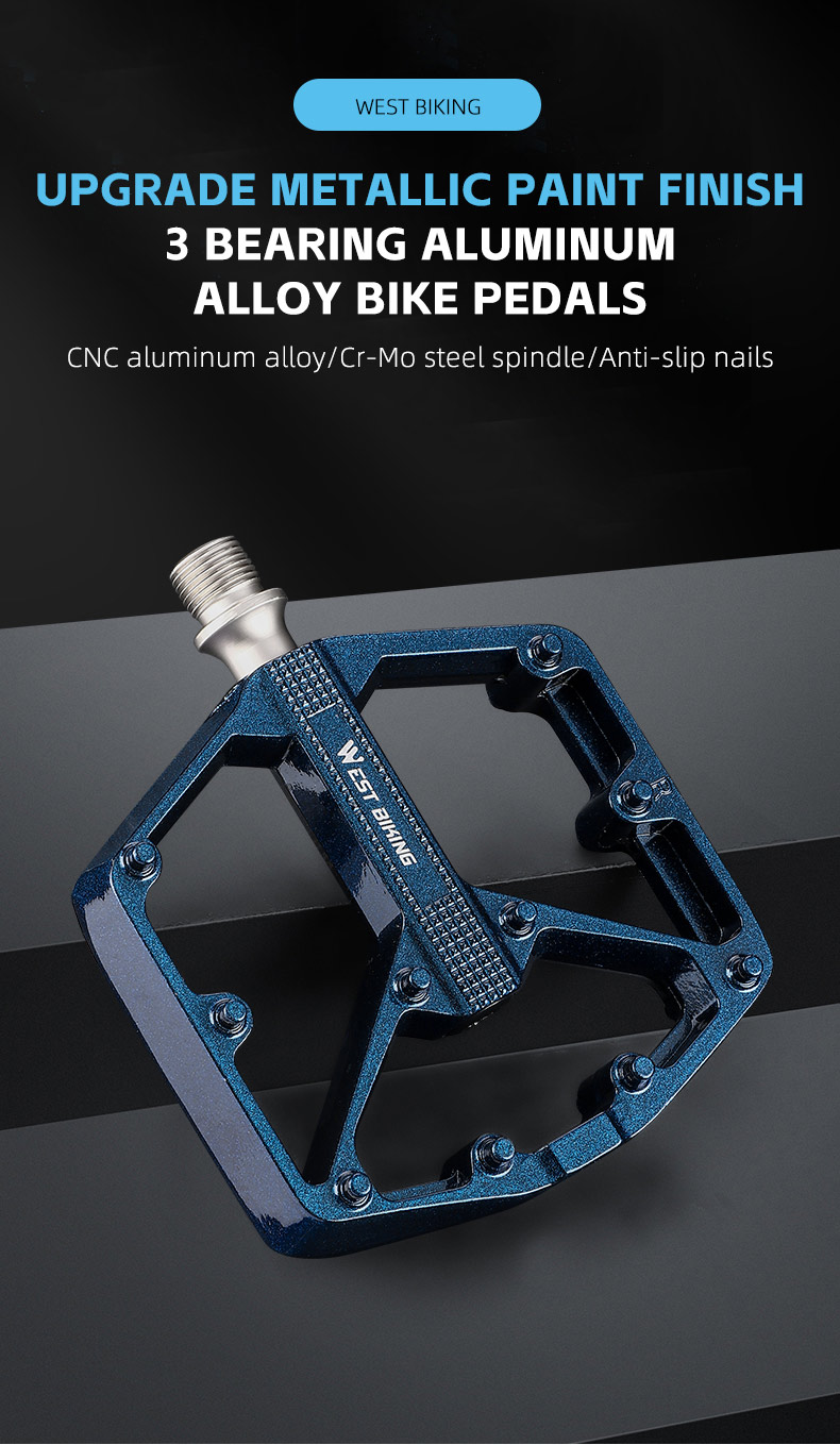 WEST BIKING Bicycle Pedal Three Bearing Pink Pedal Gradient Aluminum ...