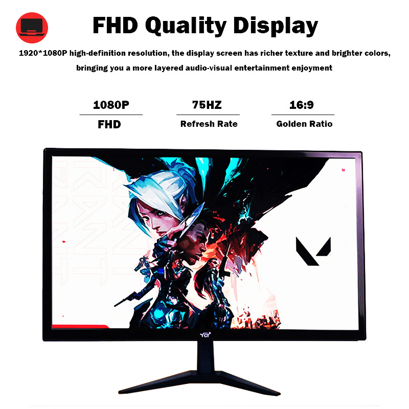 YGT FHD Monitor 27/24/23.8/21.5/20/19 Inch 60Hz 75Hz Brand New Original ...