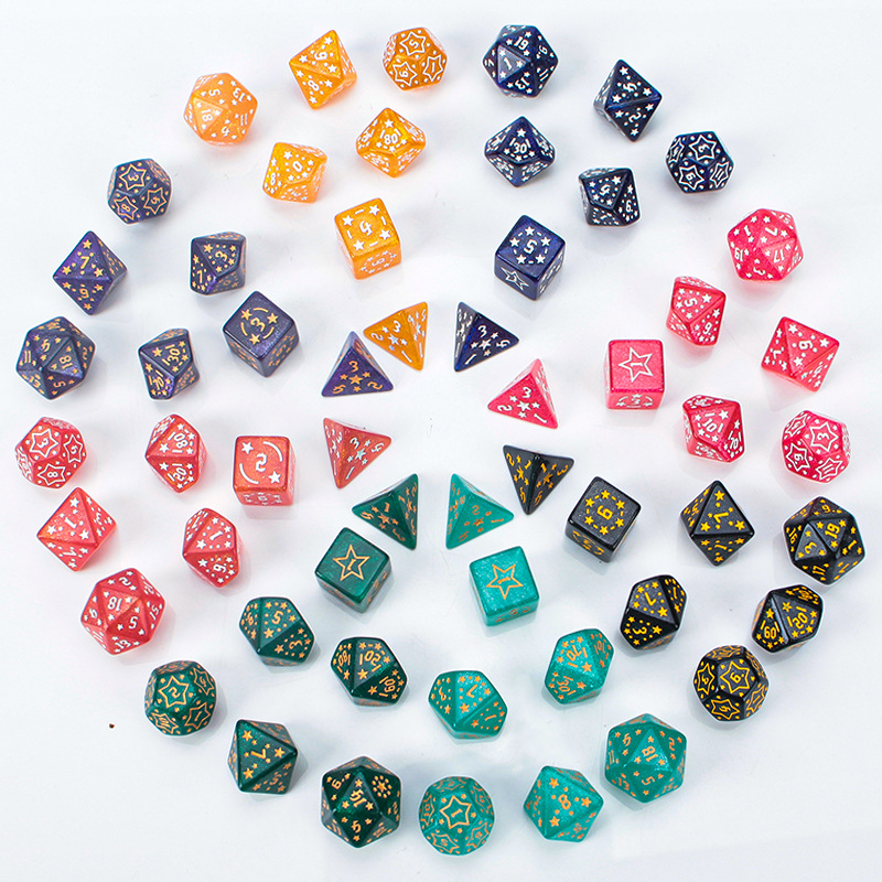 Star element multi-sided dice set dungeon board game star dice | Shopee ...