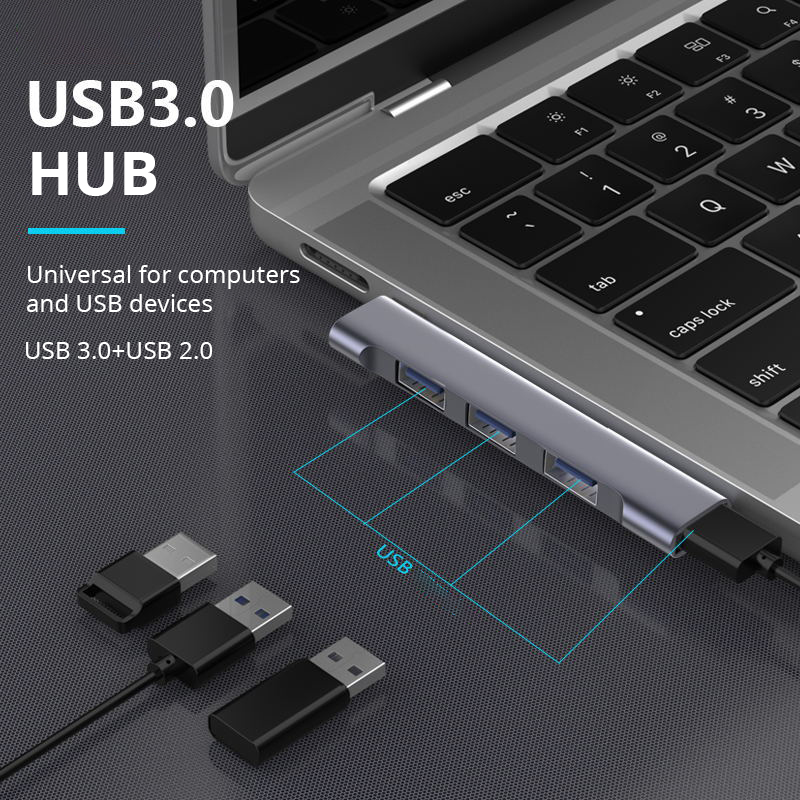 USB Port Hub Wireless 4 In 1 Portable Ultra Thin USB3.0 Docking Station ...