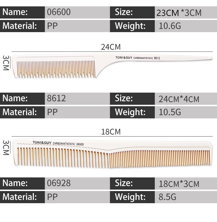 Anti-Static Cutting Professional Finishing Comb Plastic Pointed Tail ...