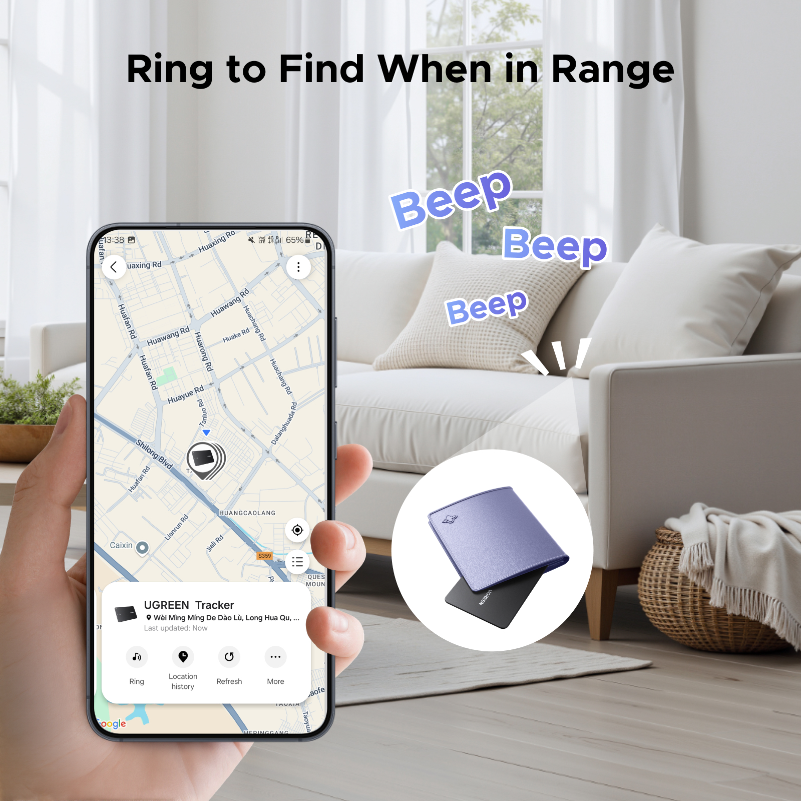 UGREEN Tracker Slim Work with Samsung SmartThings AirTag Smart Tracker ...
