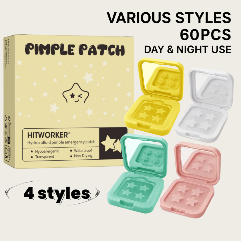 60 Gentle, Non-irritating Star-shaped Hydrocolloid Patches, Alcohol ...