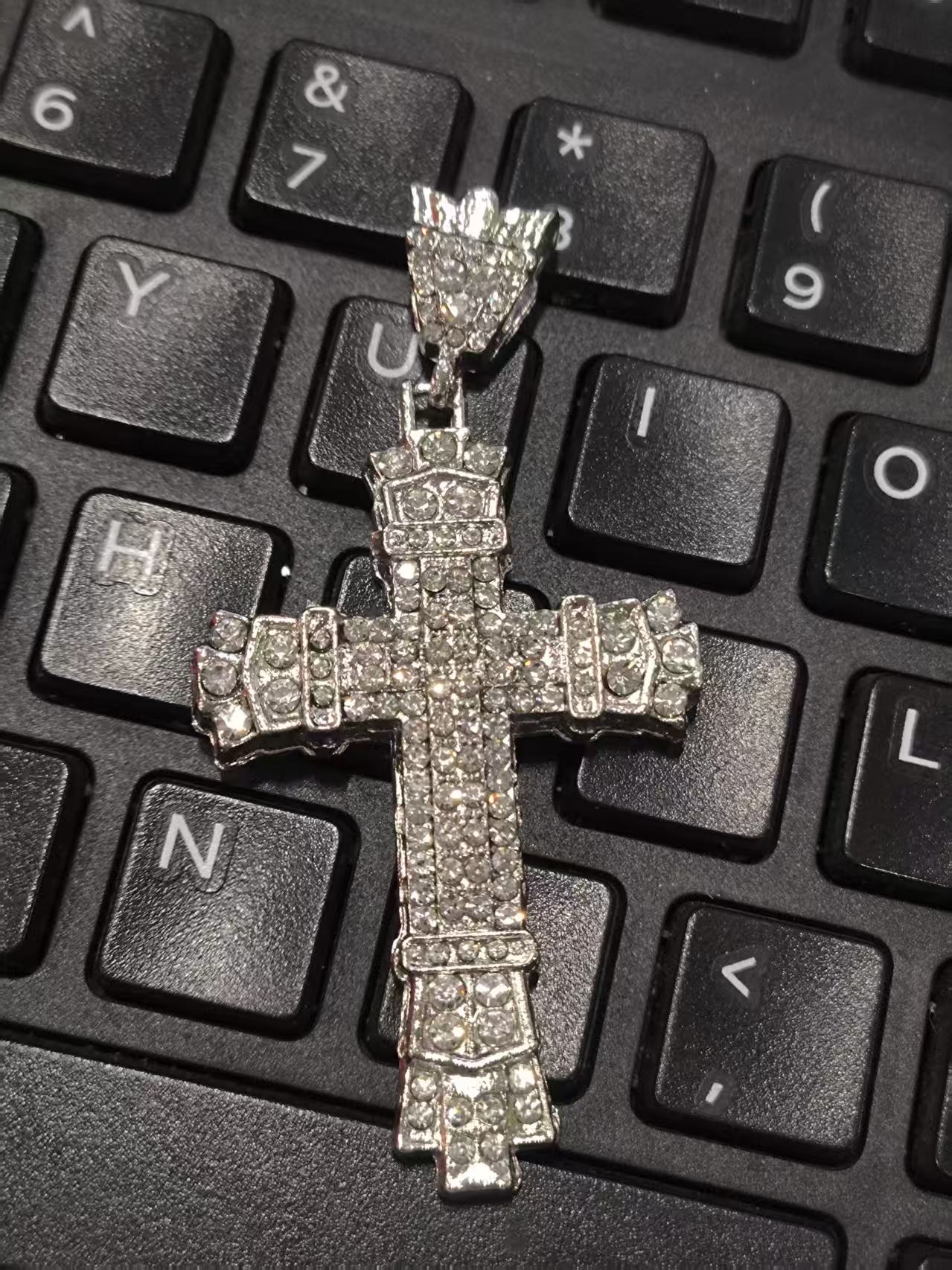 Hip Hop Large Cross Pendant Necklace Men Retro Bling Jewelry Unique ...