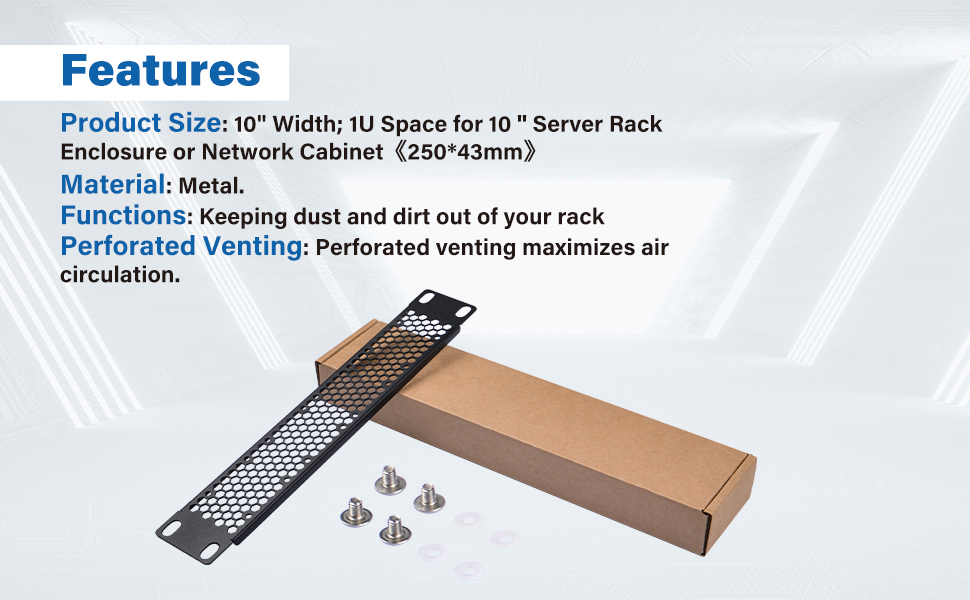 DeskPi Rackmate 1U Venting Blank Panel Metal Rack Mount for 10 Inch ...