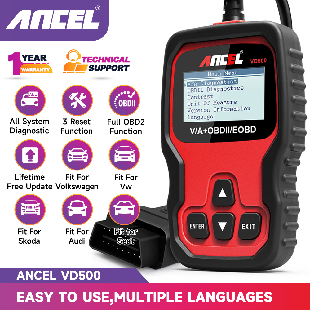 (Clearance Sale!)Ancel VD500 OBD2 Scanner Diagnostic Tool Check Engine ...