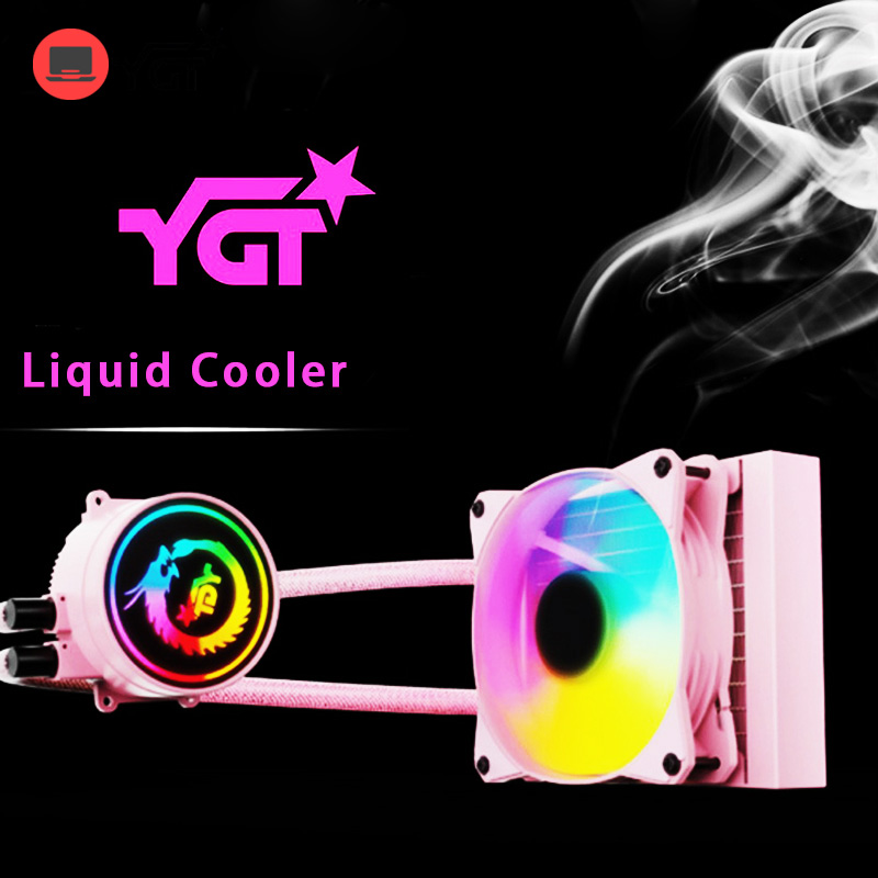YGT ARGB Liquid Cooler 120mm 3Pin Heatsink CPU Cooling Fan Cooler For ...