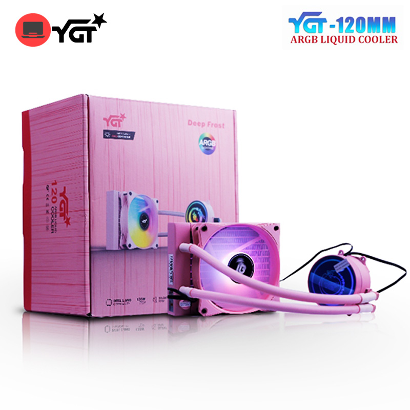 YGT ARGB Liquid Cooler 120mm 3Pin Heatsink CPU Cooling Fan Cooler For PC Desktop | Shopee ...
