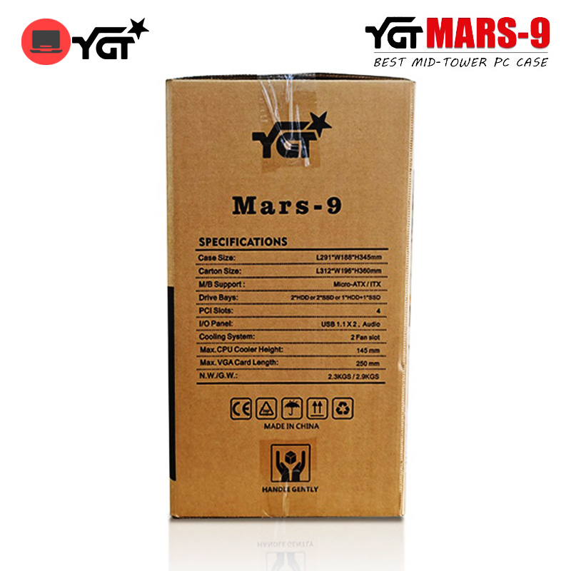 YGT PC Case With PSU Gaming/Office Computer Case Mars Series Micro-ATX ...