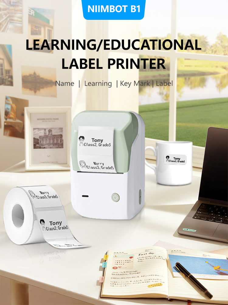Niimbot B1 Label Mini Thermal Self-adhesive Printer BT Portable Labeller For Mobile Sticker ...