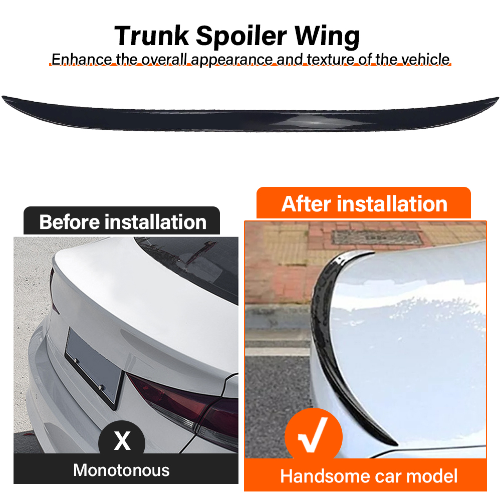 Universal Car Rear Spoiler Lip Trunk Lid Lip Spoiler Rear Wing Poiler ...