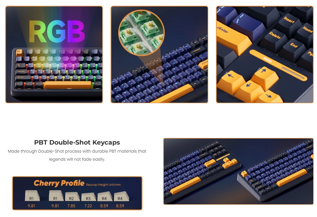 Akko Horizon TAC87 TKL Mechanical Keyboard With RGB, Hot-Swappable, PBT ...