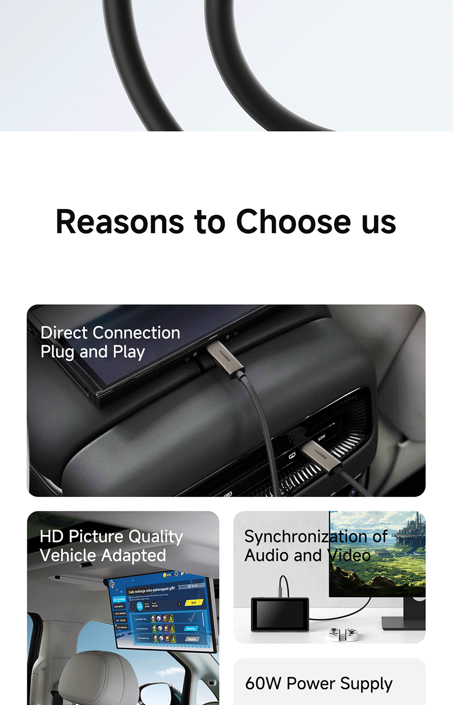 Hagibis Switch to Car Screen Mirroring Cable Car Casting Cable for DP ...