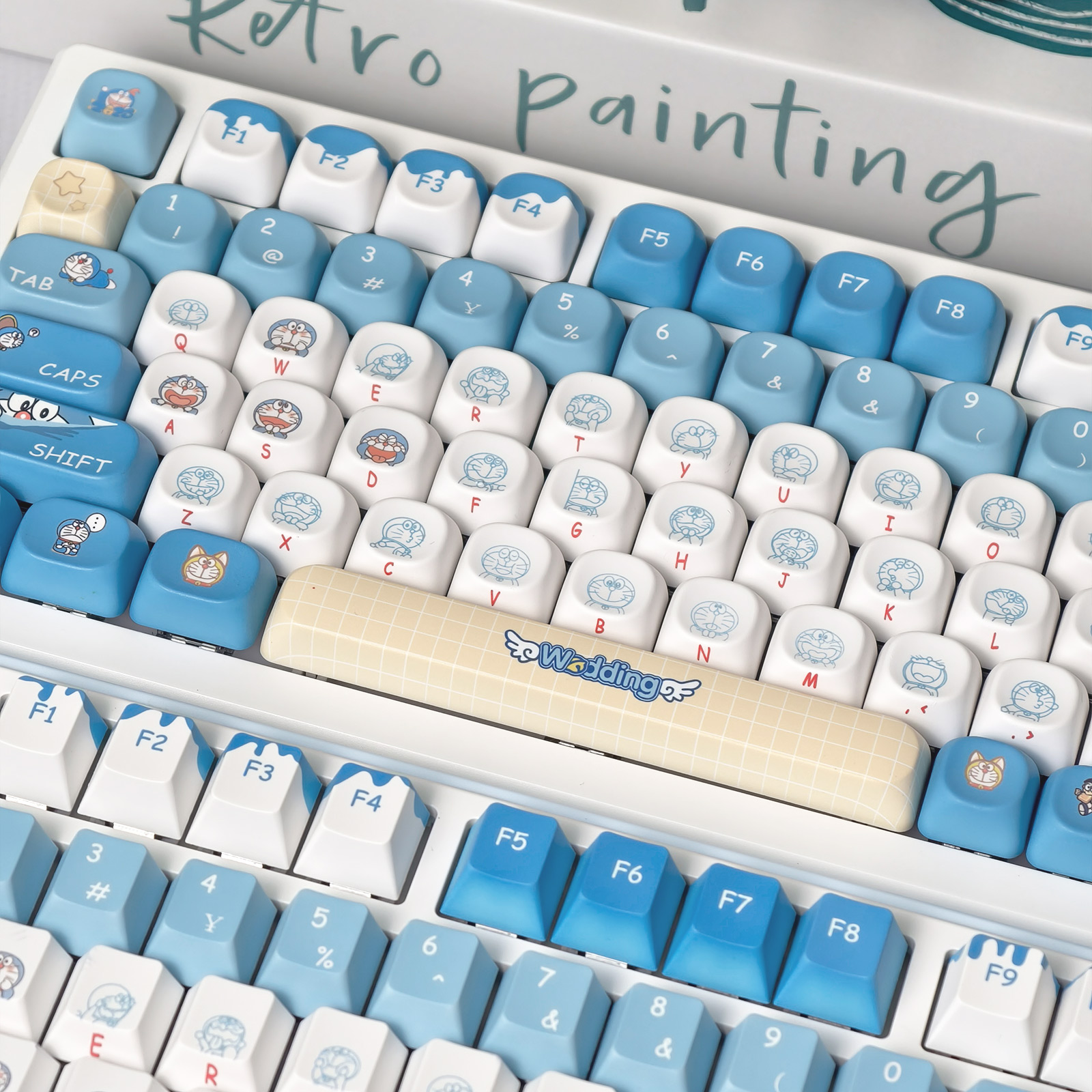 Doraemon Keycap Cherry Profile 120 Keys PBT Five-sided Dye Sublimation ...