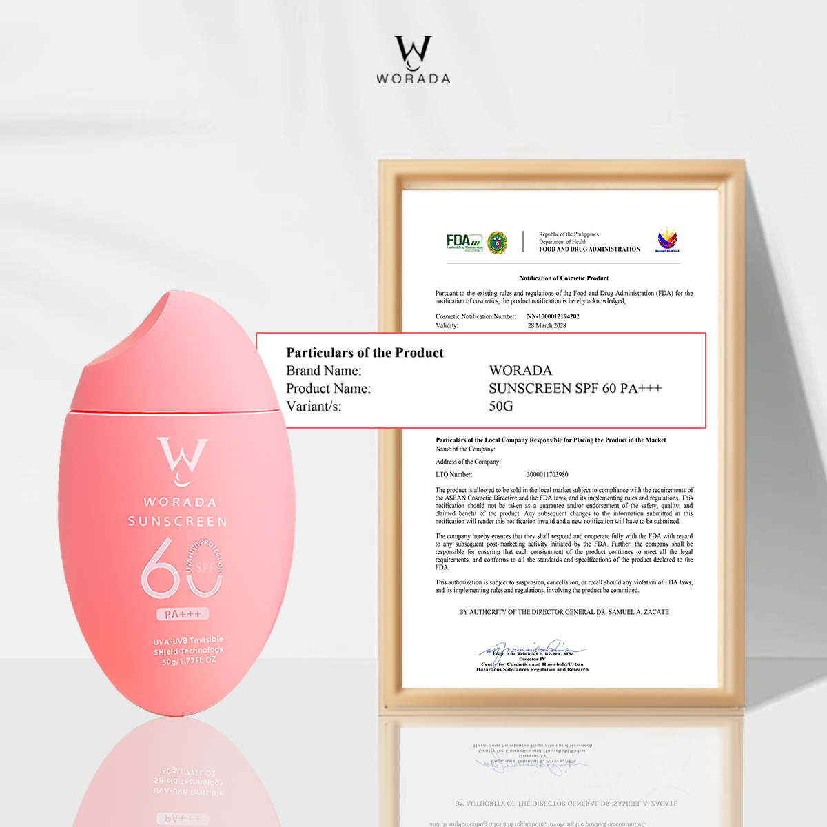【FDA approved】WORADA facial whitening SPF60 sunscreen moisturizing ...