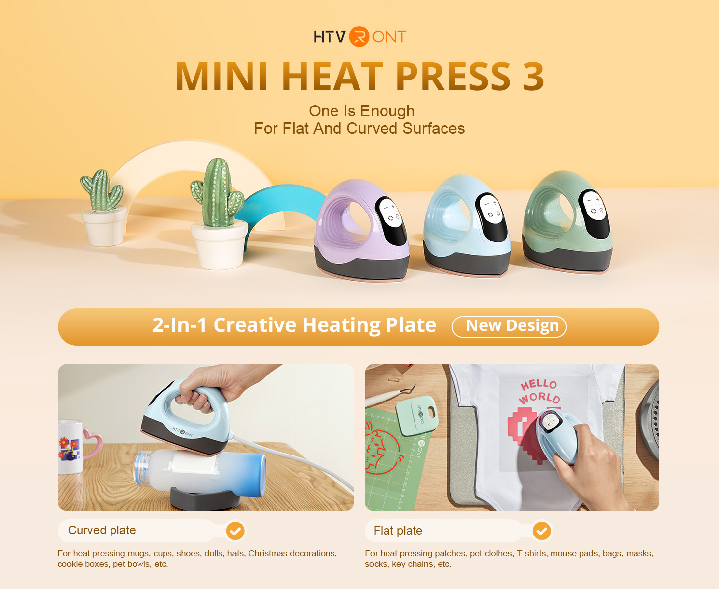 HTVRONT Mini Heat Press 2 in 1 Heat Press Machine 220V for T-Shirts ...