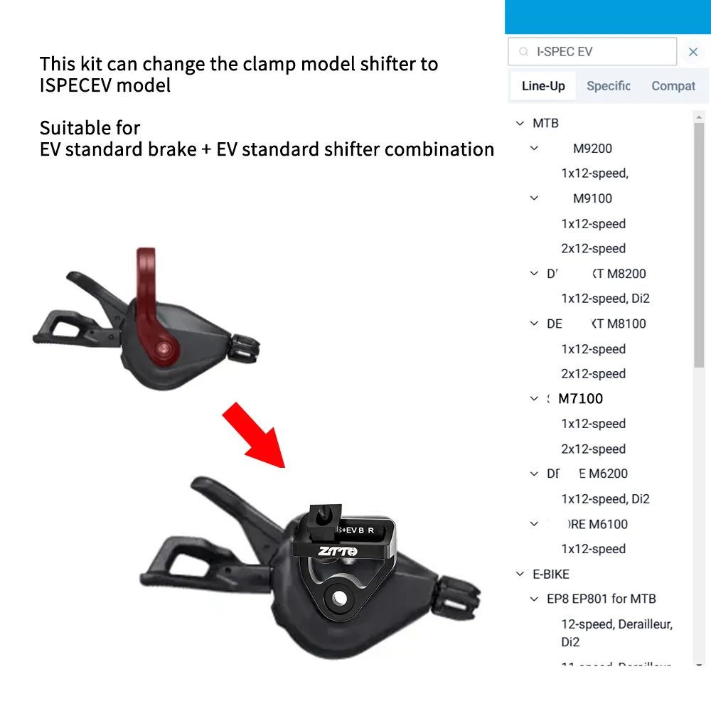 ZTTO Conversion Kit for MatchMaker Brake Ispec EV Shifter Adapter I ...
