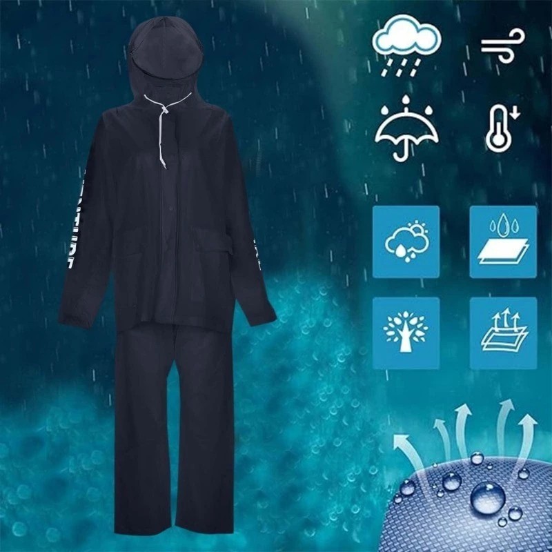 Raincoat Set Fashion Outdoor Riding Rainsuit Set for Men Women Adult ...