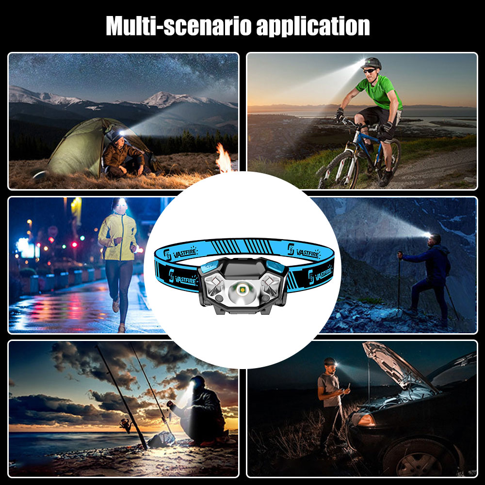 Motion Activated Red LED Head Torch, Ultra-Bright, Lightweight, USB ...