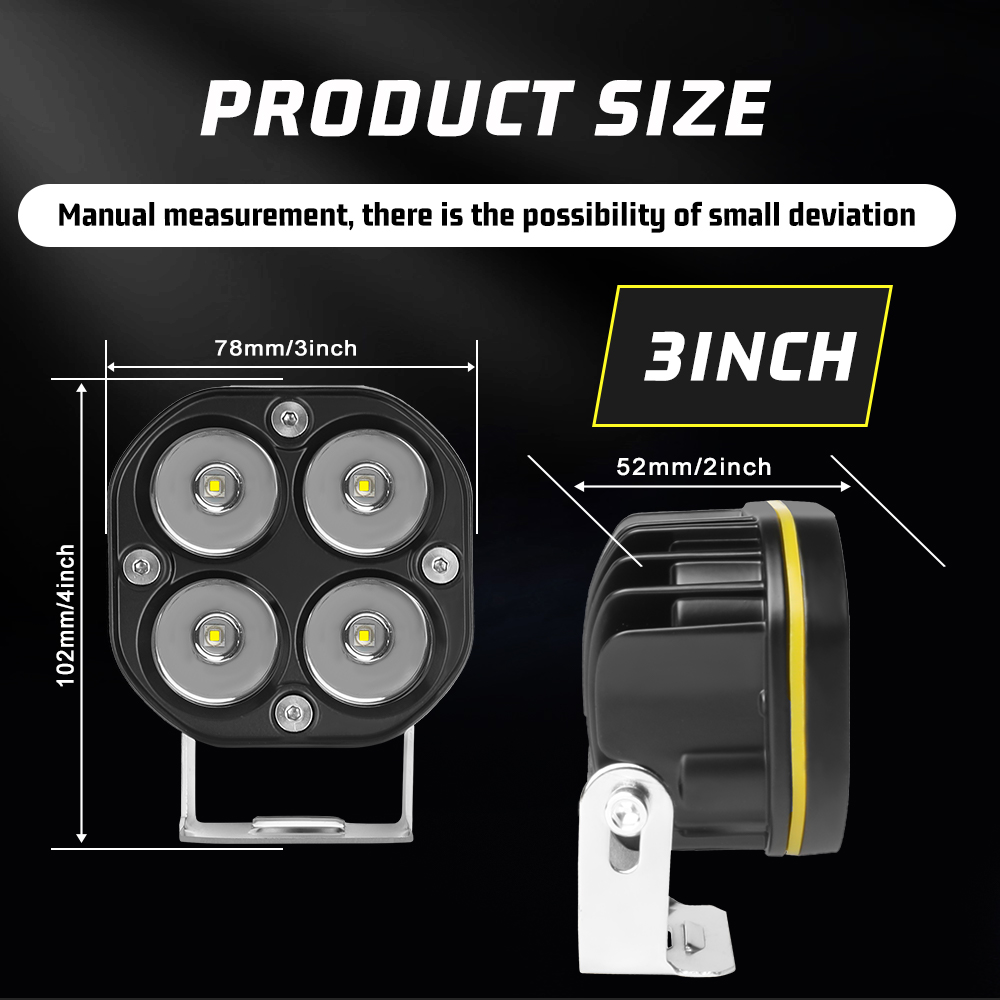 4Led Work Light 90W Yellow White Beam Fog Light 12V 24V For Car 4x4 ...