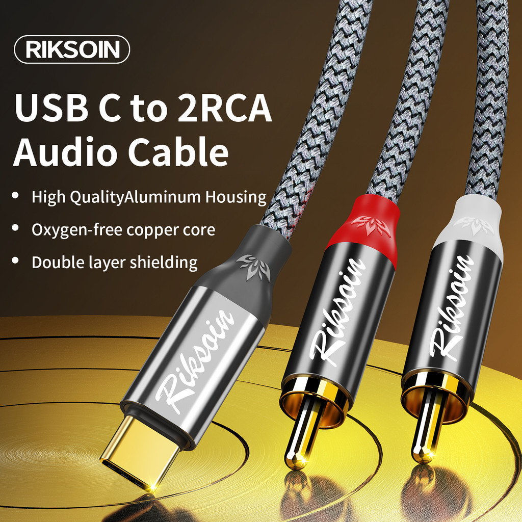 Riksoin USB Type C to Dual RCA Audio Adapter Y Cable Splitter for ...
